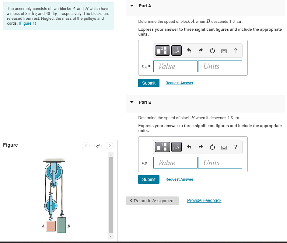 Solved The assembly consists of two blocks A and B which | Chegg.com