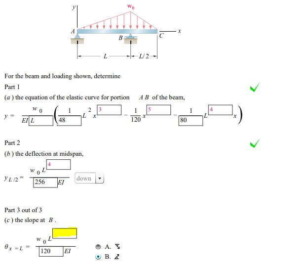 Solved For the beam and loading shown, determine Part 1 (a) | Chegg.com