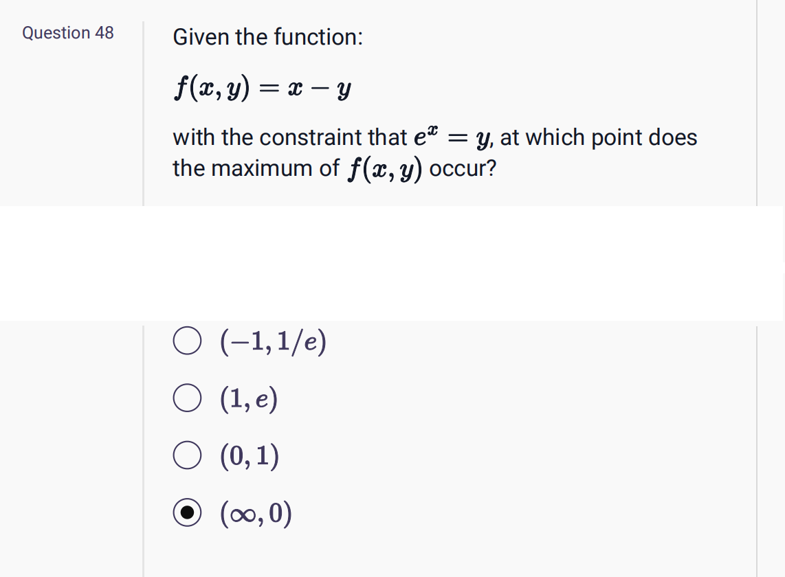 Solved Question 47 Evaluate: | Chegg.com