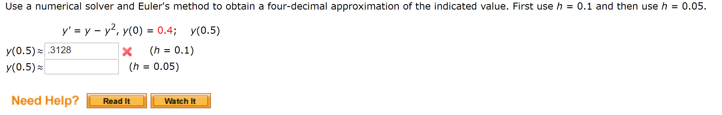 Solved Use a numerical solver and Euler's method to obtain a | Chegg.com