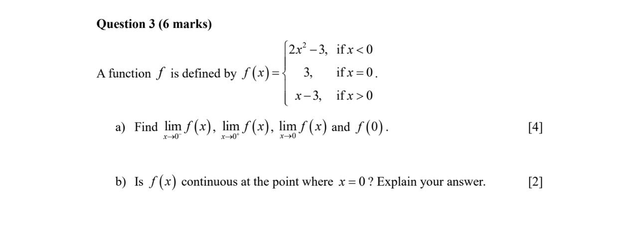 Solved Question 3 (6 marks) A function f is defined by | Chegg.com