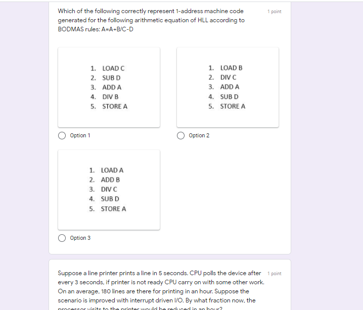 Solved 1 point Which of the following correctly represent | Chegg.com