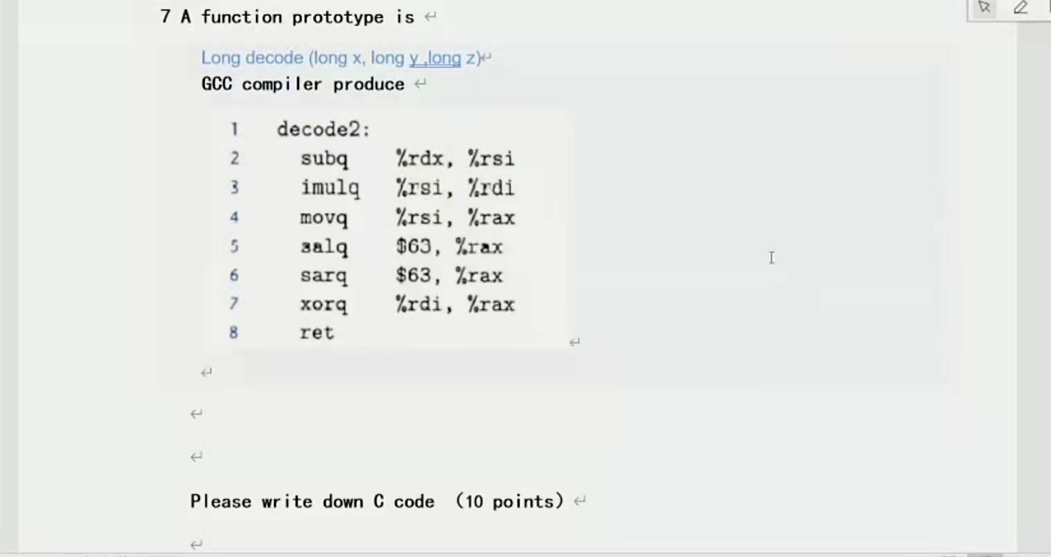 Solved 仅 2 7 A function prototype is Long decode (long x, | Chegg.com