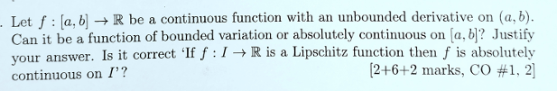 Solved Let f:[a,b]→R ﻿be a continuous function with an | Chegg.com