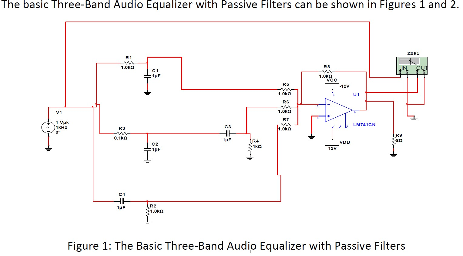 Solved The basic Three-Band Audio Equalizer with Passive | Chegg.com