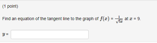 Solved Find an equation of the tangent line to the graph of | Chegg.com