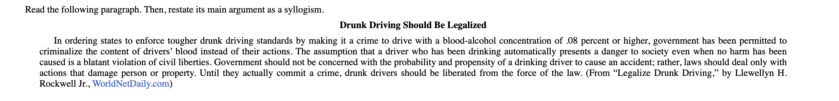 Read the following paragraph. Then, restate its main | Chegg.com