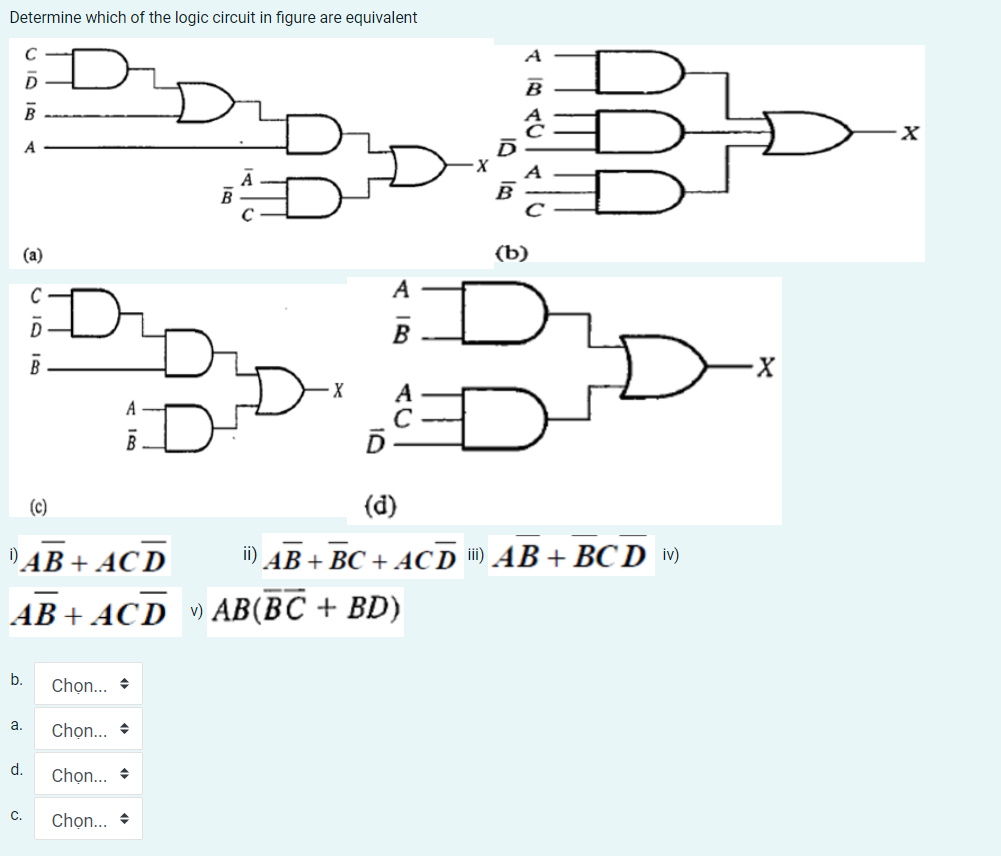 Solved Determine which of the logic circuit in figure are | Chegg.com
