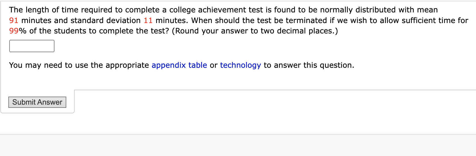 Solved The length of time required to complete a college | Chegg.com