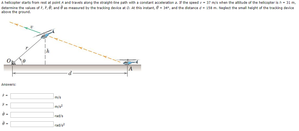 Solved A helicopter starts from rest at point A and travels | Chegg.com