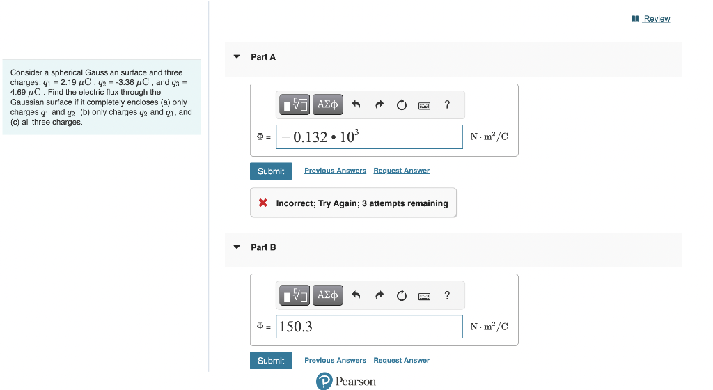 Solved Consider a spherical Gaussian surface and three | Chegg.com