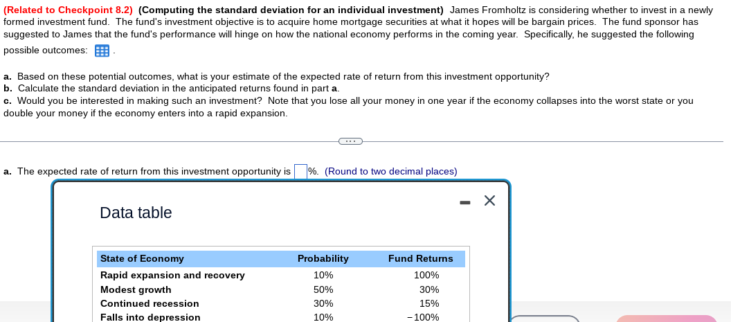 Solved (Related to Checkpoint 8.2) (Computing the standard | Chegg.com