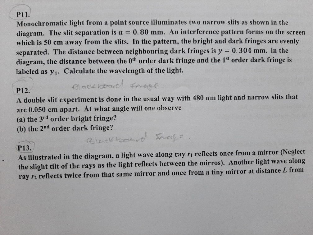 P14. In the diagram, two light rays go through | Chegg.com