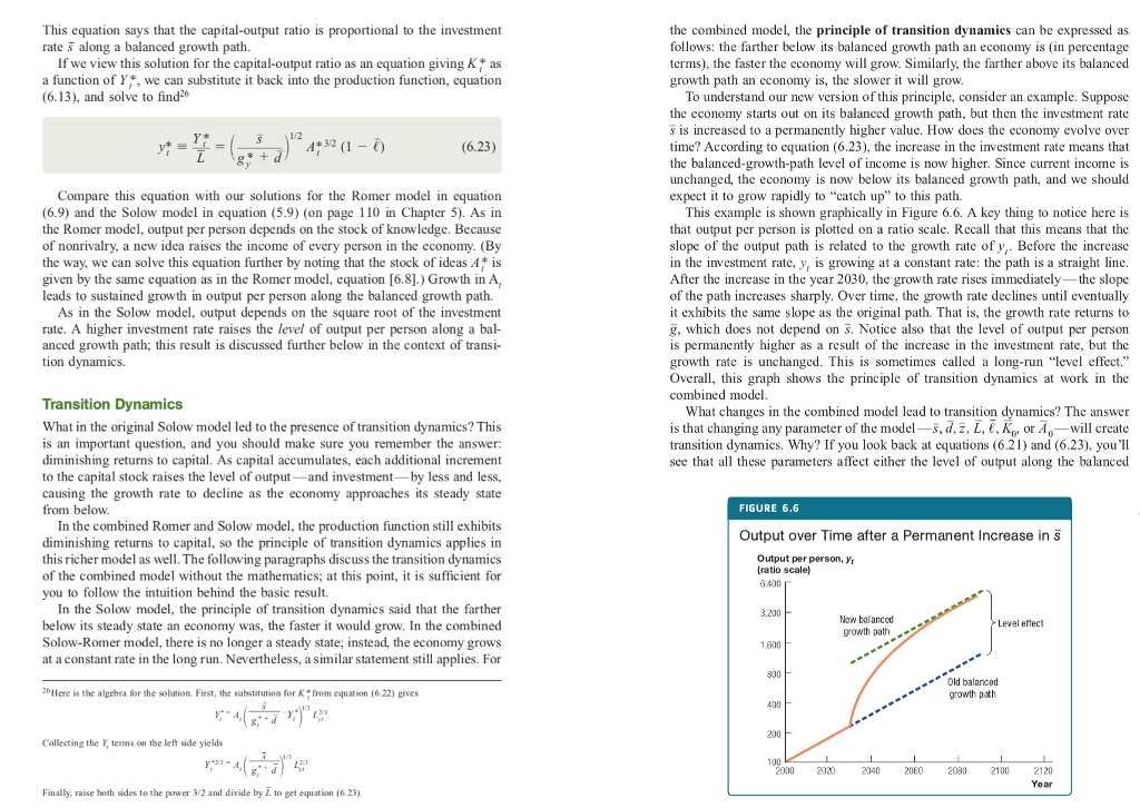 Setting Up the Combined Model We start with the Romer | Chegg.com
