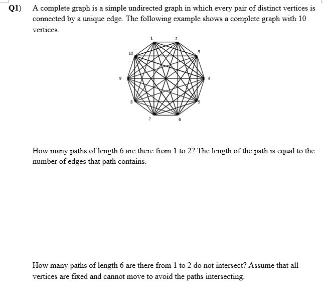 Solved Q1) A complete graph is a simple undirected graph in | Chegg.com