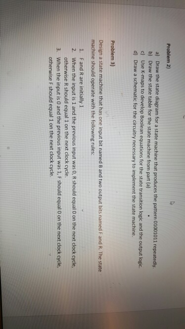 Solved Problem 2) a) Draw the state diagram for a state | Chegg.com