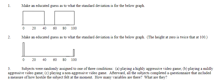 Solved 1. Make an educated guess as to what the standard | Chegg.com