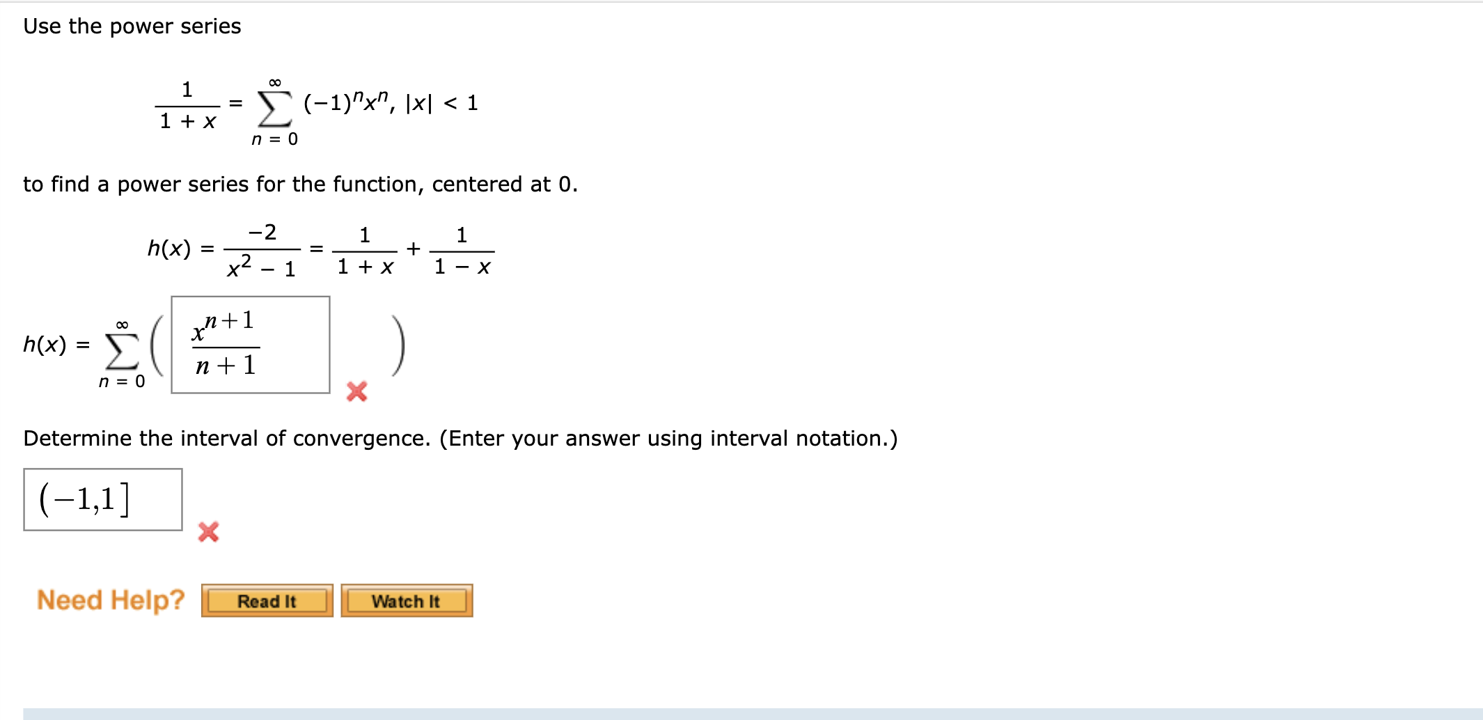 Solved Use the power series 1+x1=∑n=0∞(−1)nxn,∣x∣