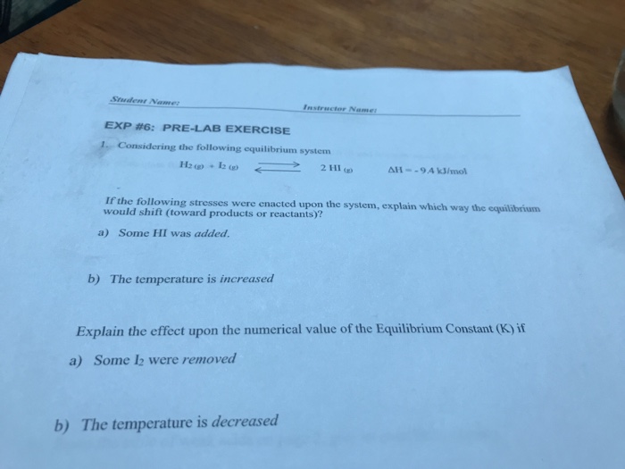 Solved Student Namez Instructor Name EXP #6: PRE-LAB | Chegg.com