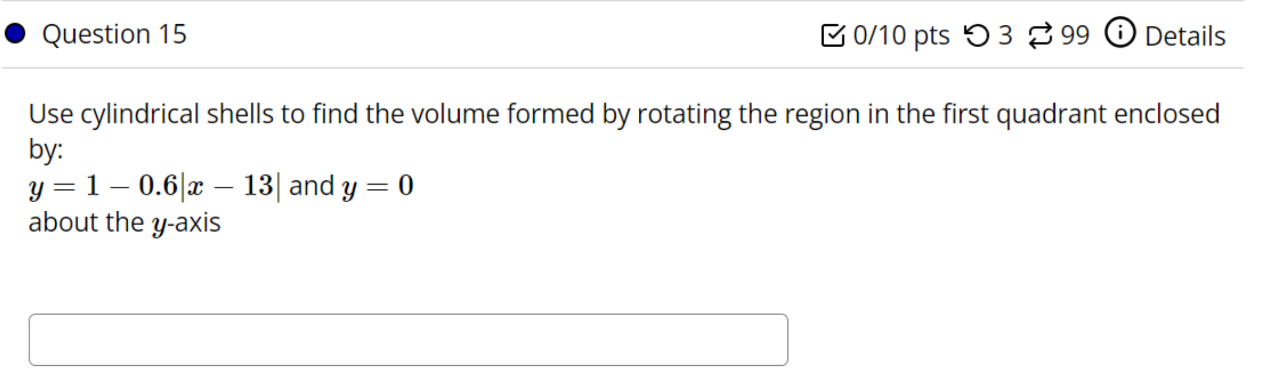 Solved Use cylindrical shells to find the volume formed by | Chegg.com