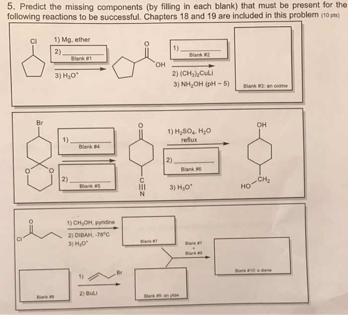 Solved Predict the missing components (by filling in each | Chegg.com