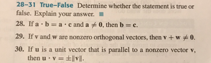 Solved 28-31 True-False Determine whether the statement is | Chegg.com