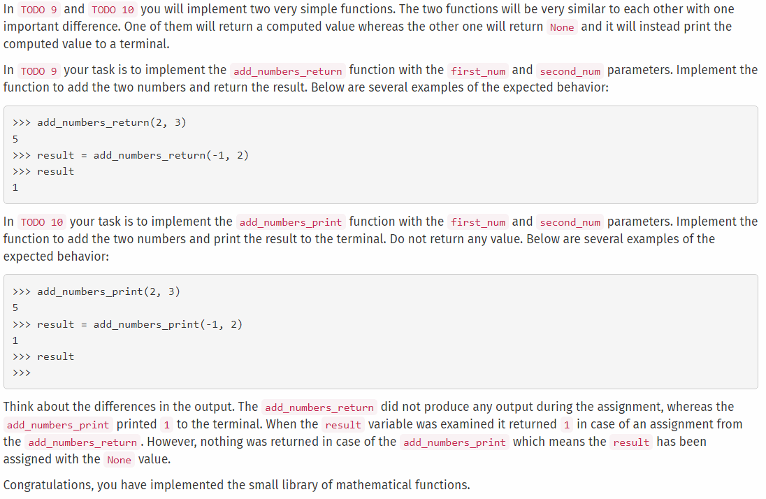 Solved In TODO 9 and TODO 10 you will implement two very | Chegg.com