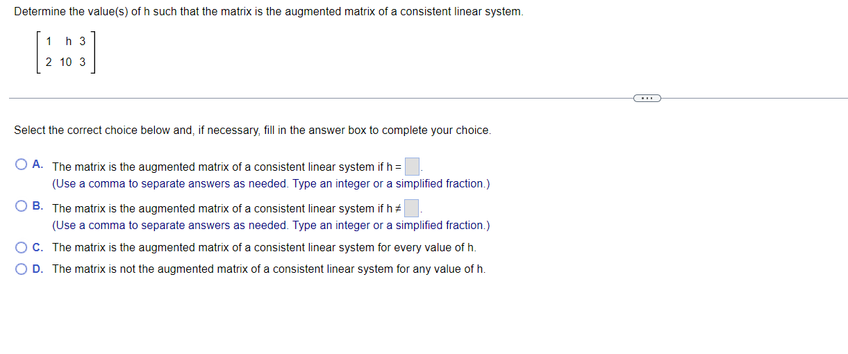Solved Determine the value(s) of h such that the matrix is | Chegg.com