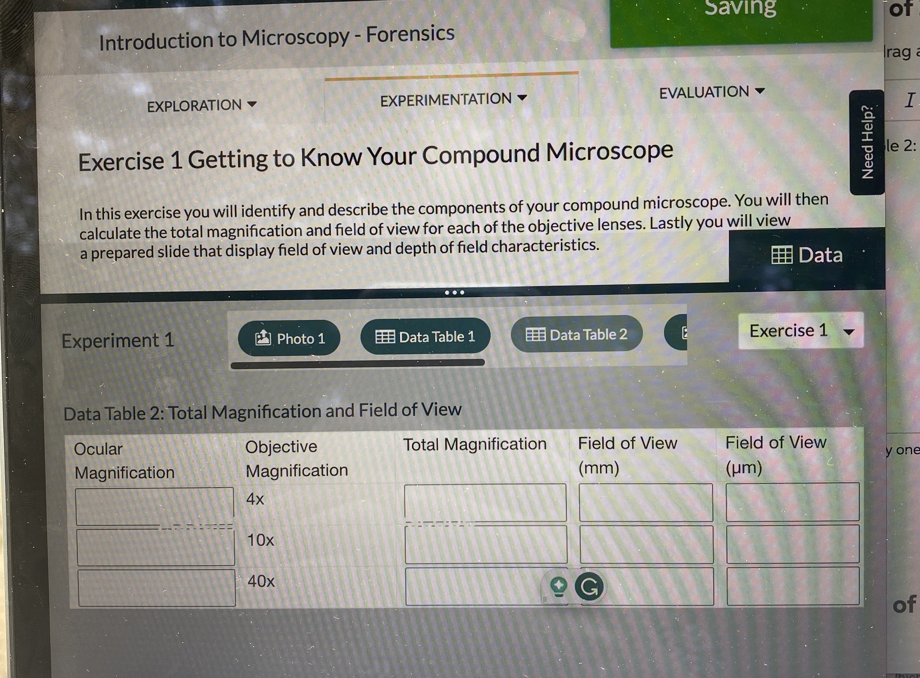 Exercise 1 Getting to Know Your Compound Microscope | Chegg.com