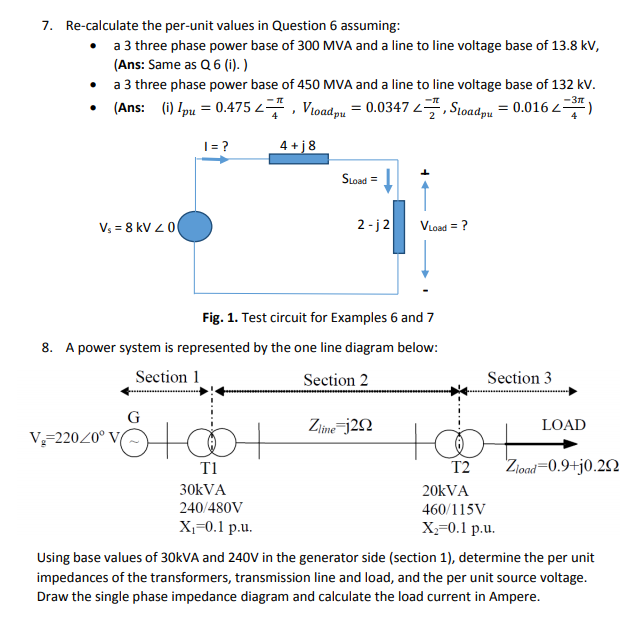Solved Re-calculate the per-unit values in Question 6 | Chegg.com