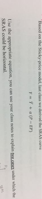 Solved Based on the Sticky-price model, last class we | Chegg.com