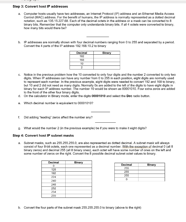 Solved Part A: Decimal to Binary Conversion (Use all 8 bits | Chegg.com