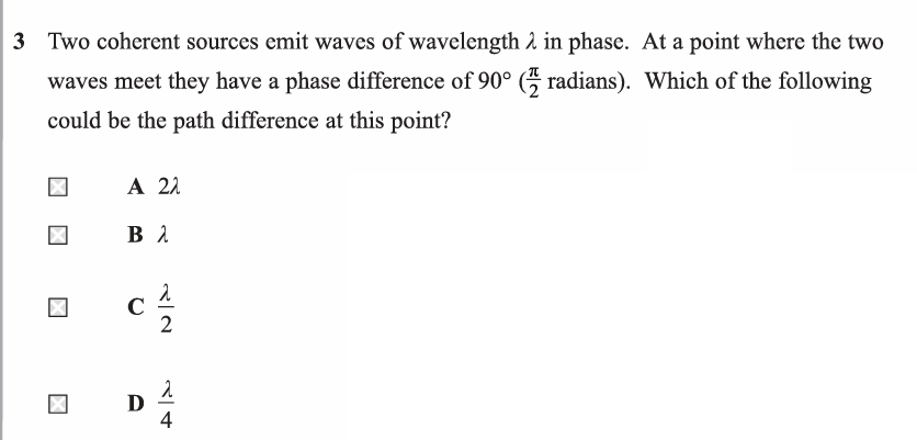 Solved 3 ﻿Two coherent sources emit waves of ﻿wavelength | Chegg.com
