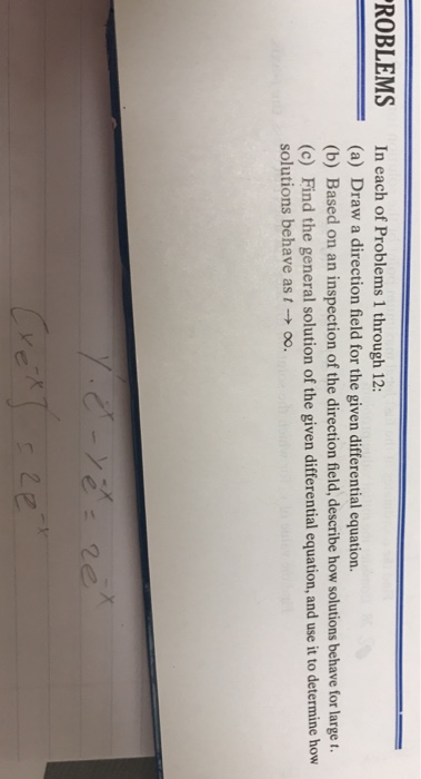 Solved ROBLEMS In each of Problems 1 through 12: (a) Draw a | Chegg.com Solved ROBLEMS In each of Problems 1 through 12: (a) Draw a | Chegg.com