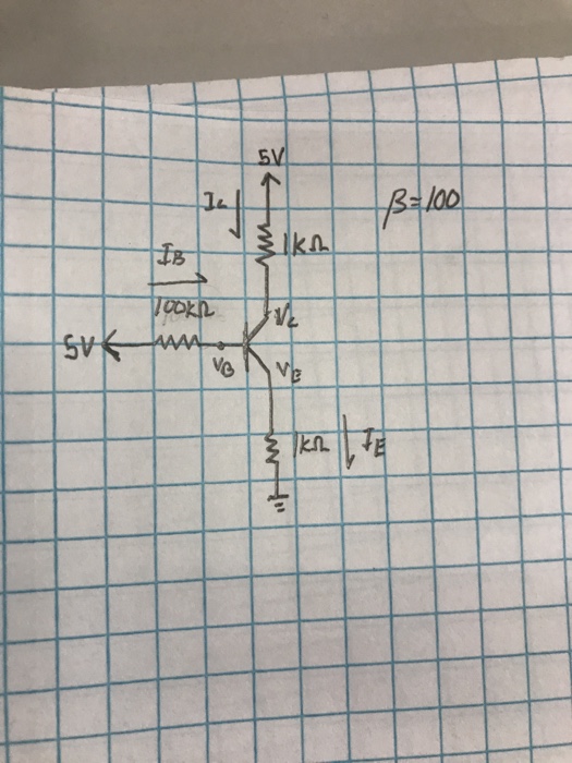 Solved Find Vb, Vc, and Ve. Find ib, ic, and ie | Chegg.com