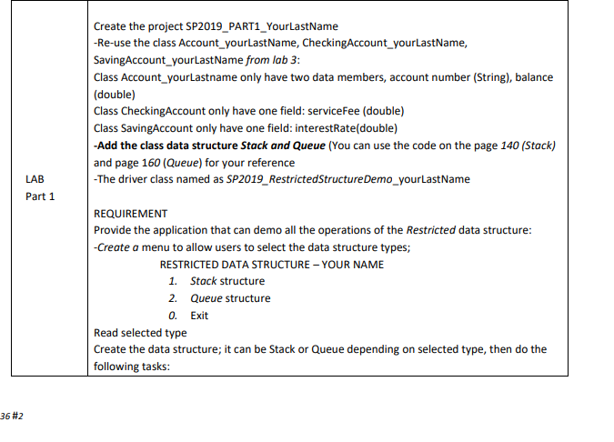 Create the project SP2019_PART1_YourLastName -Re-use | Chegg.com