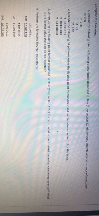 Complete the following 1. Encode the following into | Chegg.com