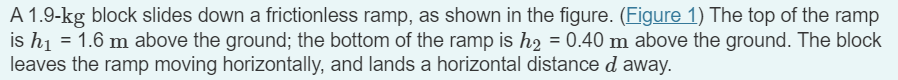 Solved A 1.9-kg block slides down a frictionless ramp, as | Chegg.com