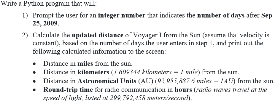 Solved Write a Python program that will:Prompt the user for | Chegg.com