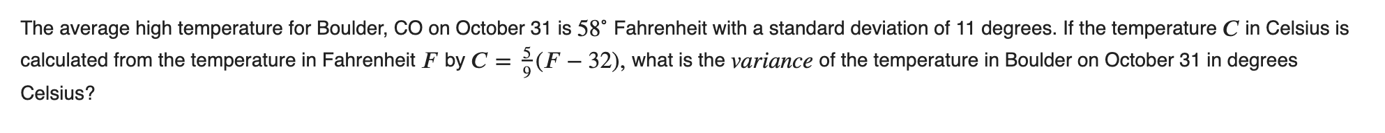 Solved The average high temperature for Boulder, CO on | Chegg.com