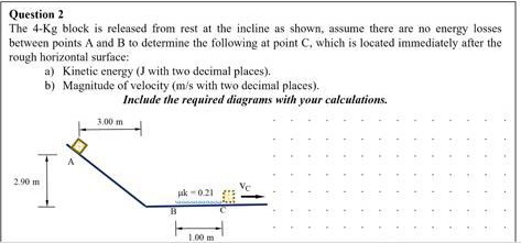 Solved Question 2 The 4-Kg block is released from rest at | Chegg.com