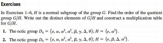 Solved Exercises In Exercises 1-6, H is a normal subgroup of | Chegg.com