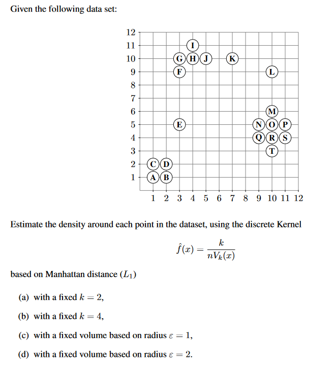 Solved Density Estimation. (Data mining and Machine | Chegg.com