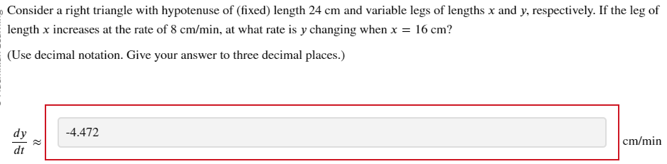 Solved Consider a right triangle with hypotenuse of (fixed) | Chegg.com