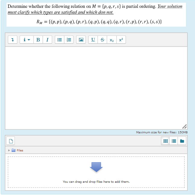 Solved Determine whether the following relation on | Chegg.com