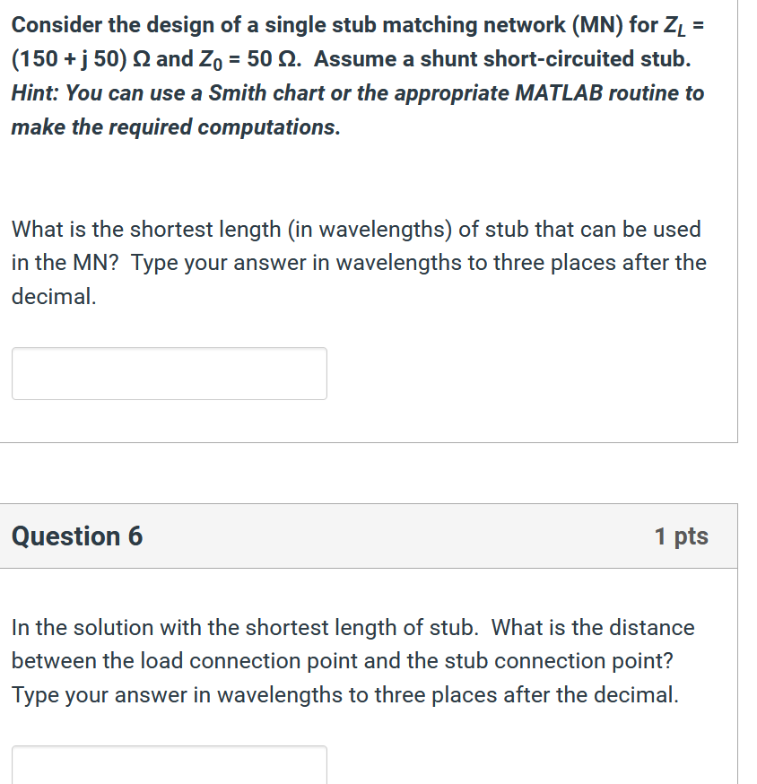 Solved Consider the design of a single stub matching network | Chegg.com