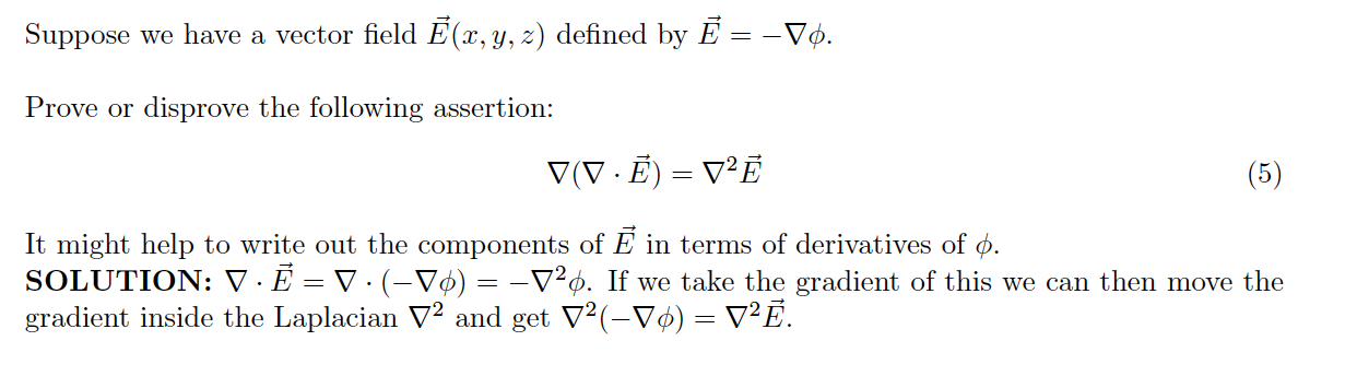 Solved Suppose we have a vector field E(x,y,z) defined by | Chegg.com