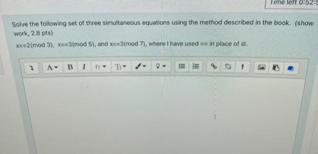 Solve the following set of three simultaneous | Chegg.com