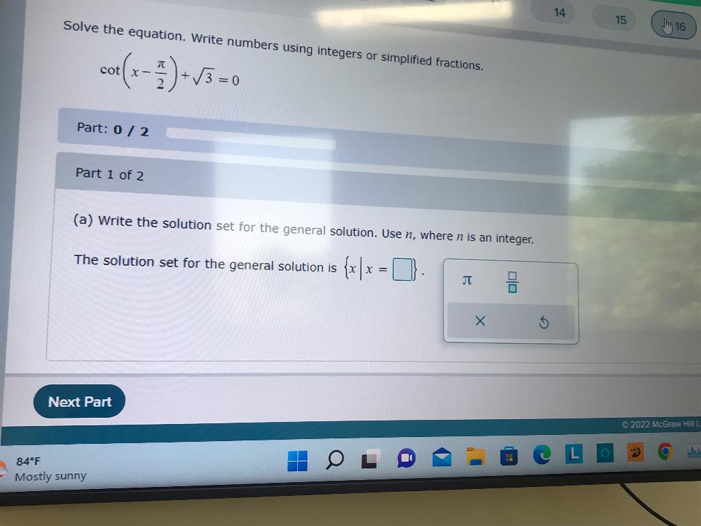 Solved Solve the equation. Write numbers using integers or | Chegg.com