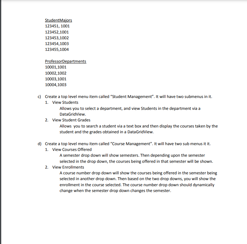 Solved Need help with two part assignment on Visual Studio | Chegg.com